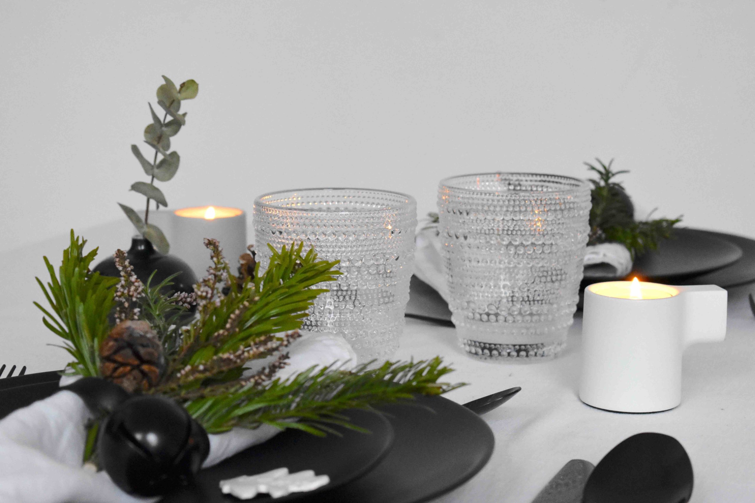 Black & White Christmas Table Setting - MK Design London