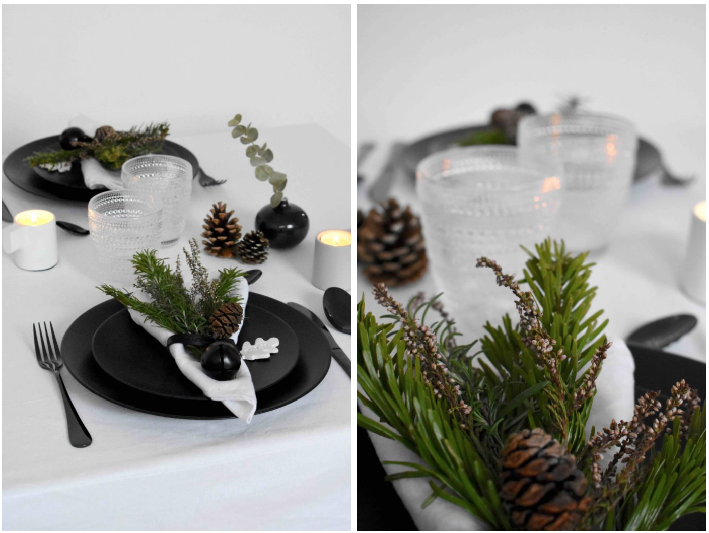 Black & White Christmas Table Setting - MK Design London
